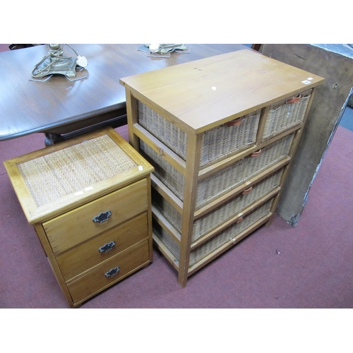 A Pine Laundry Chest, with five wicker baskets, together wit... | Barnebys