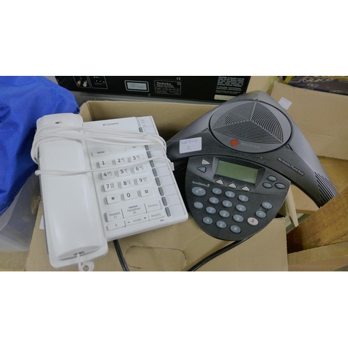 Polycon digital conference room phone with BT landline phone | Barnebys