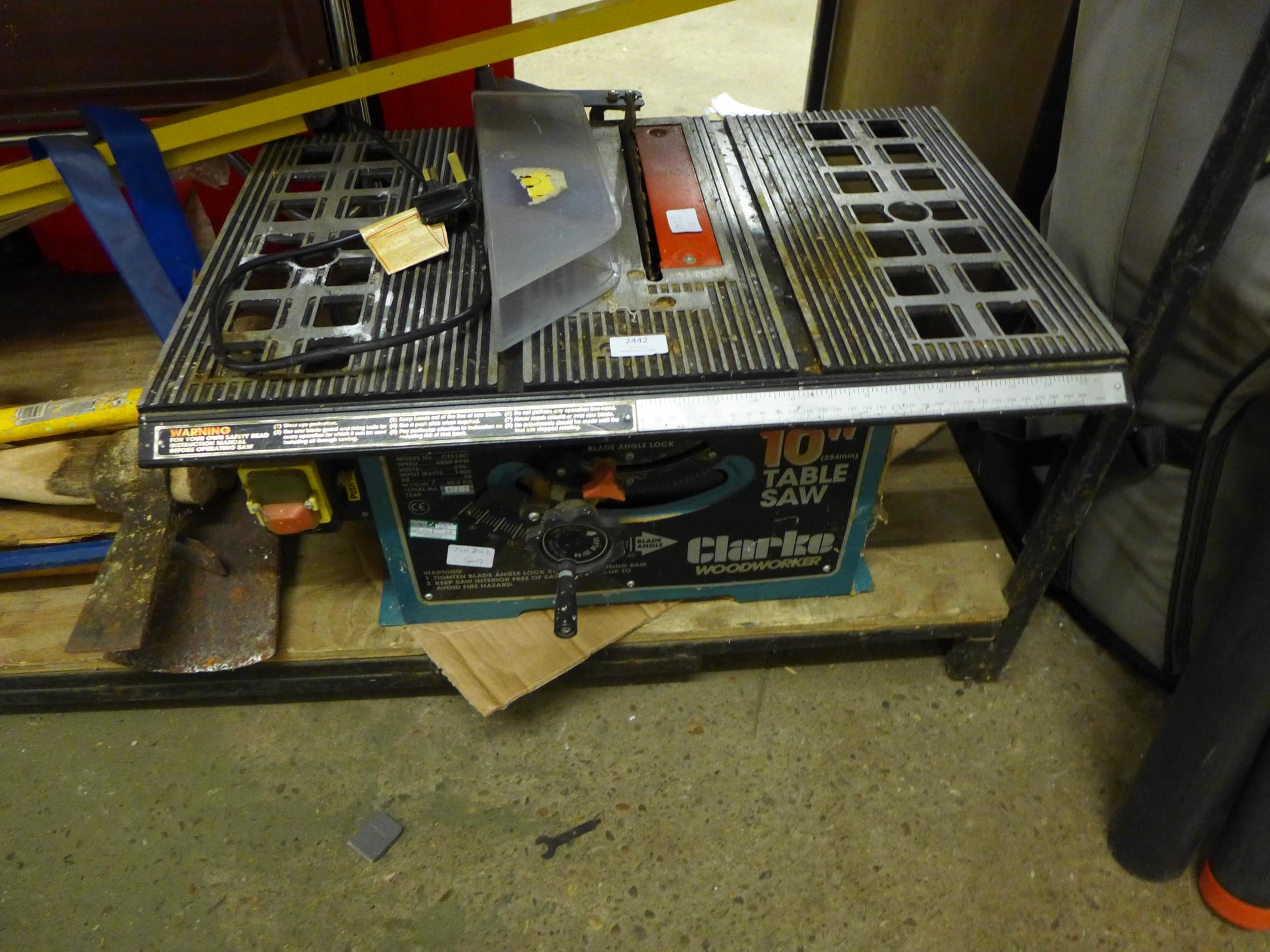 10" Clarke 240v woodworker table saw - auctions & price archive