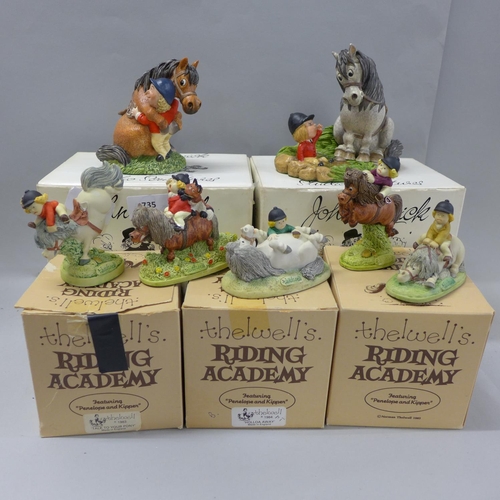 Two Beswick Thelwell studio sculptures and five Thelwell's R... | Barnebys