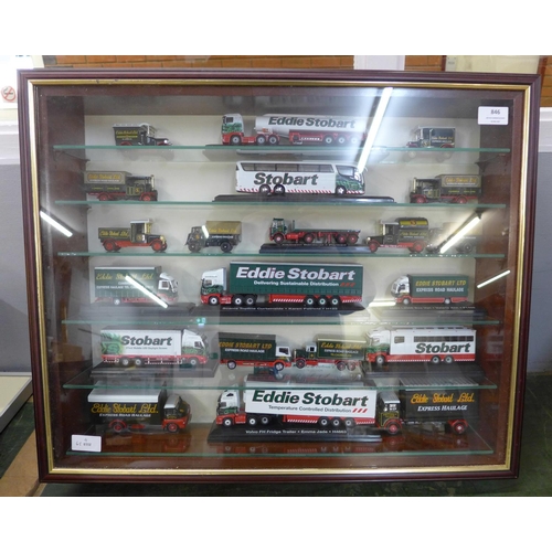 A display cabinet with die-cast model Eddie Stobart lorries ... | Barnebys