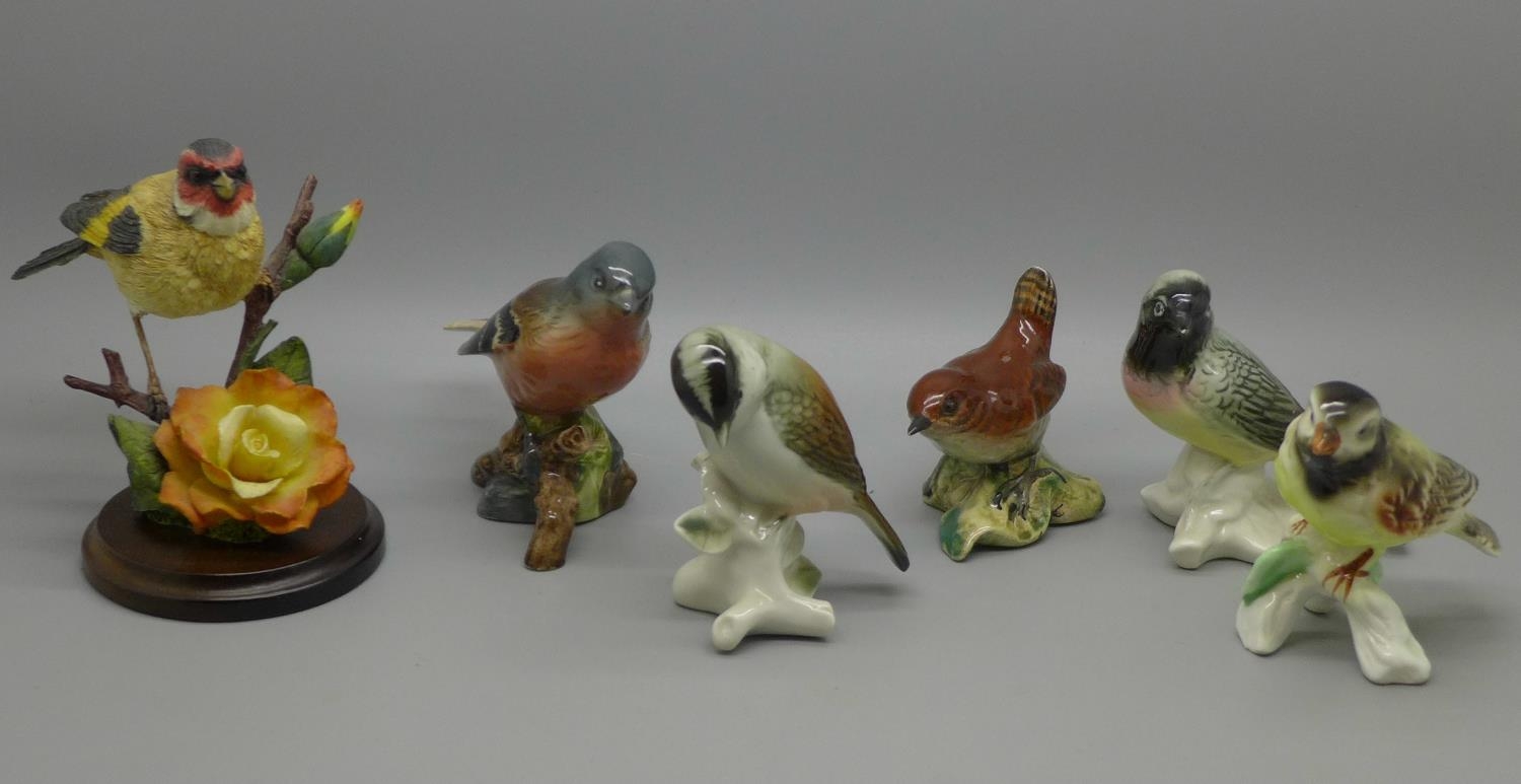 Six bird figures; two Beswick and Karl - auctions & price archive