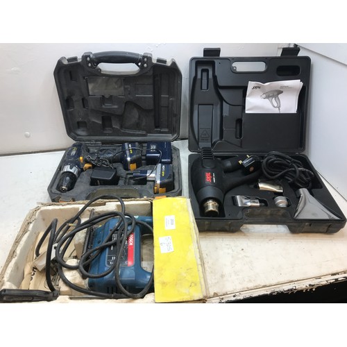 Bosch 240V jigsaw, McAllister cordless drill with charger & 2 batteries ...