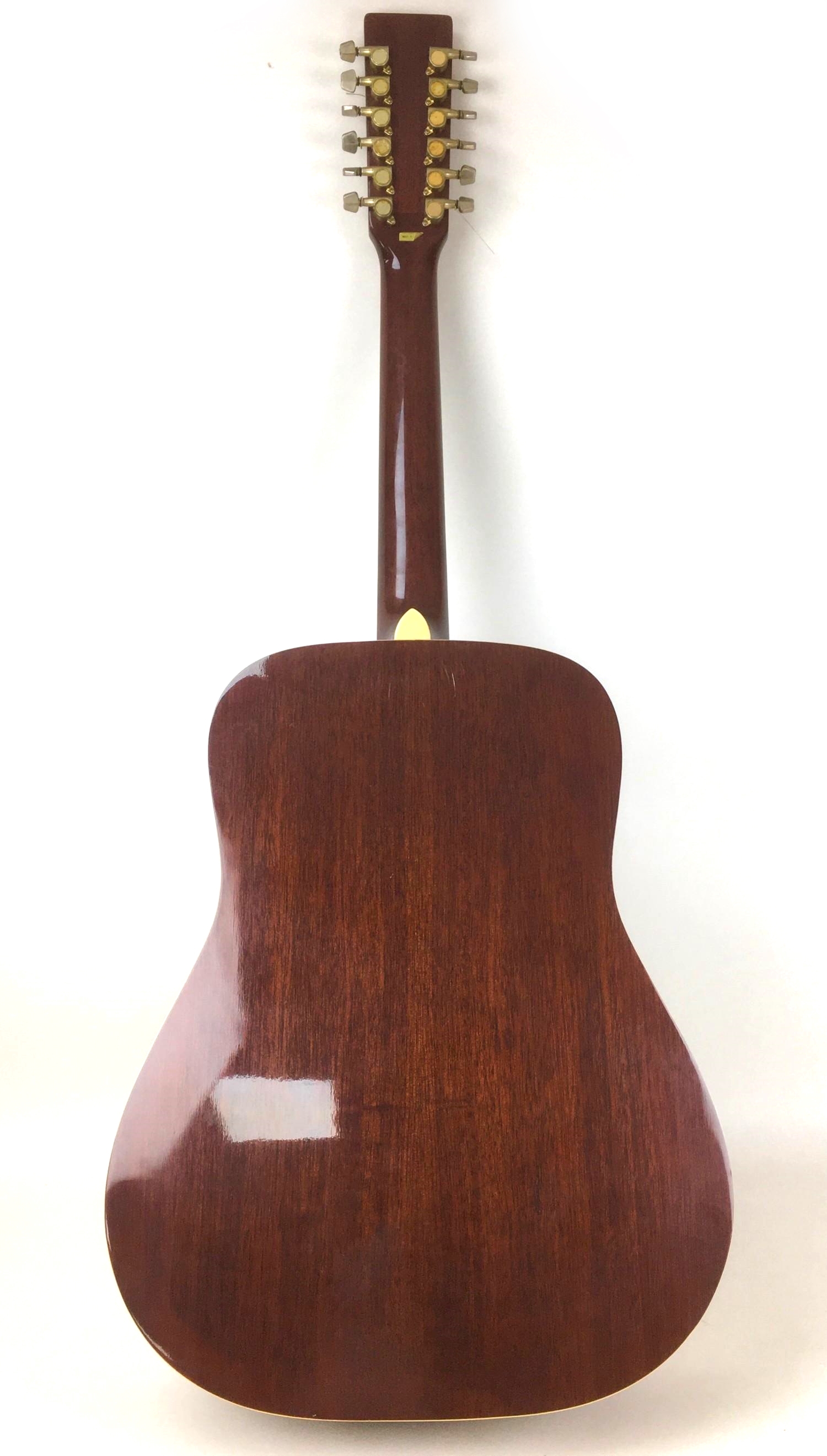 A Marlin 12 string acoustic guitar, model number MF2-7-12, with soft case.