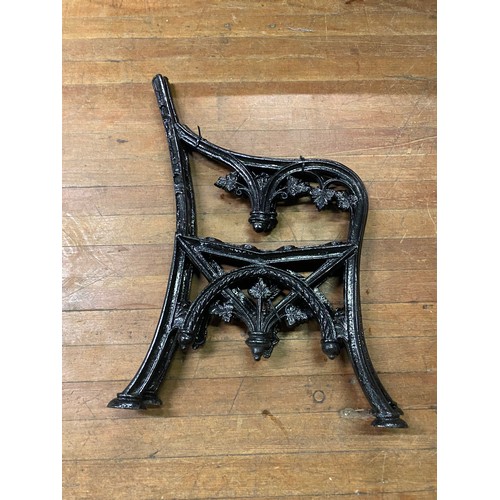 Pair of vintage cast iron bench ends.