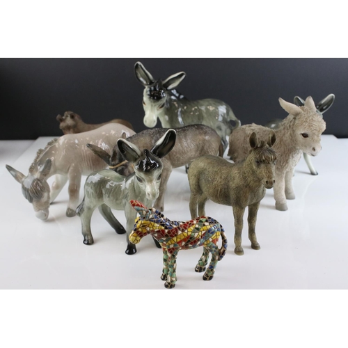 Collection of Nine Ceramic and Resin Donkeys | Barnebys