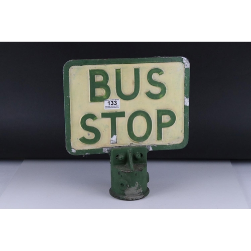 Mid 20th century Cast Aluminium Double Sided Bus Stop Post F... | Barnebys