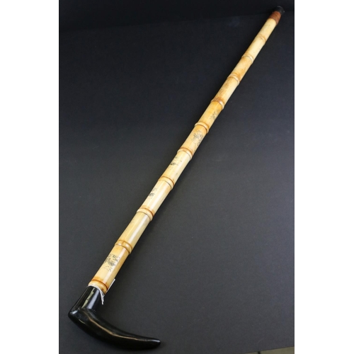 Japanese Walking Stick, the shaft formed from bone sections ... | Barnebys