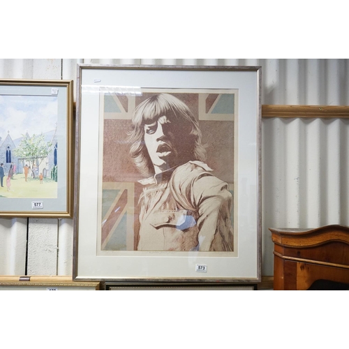 David Oxtoby (b. 1938) Artists Coloured Proof of Mick Jagge... | Barnebys