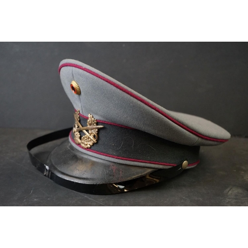A East German Military Officers Cap With Crossed Swords And ... | Barnebys
