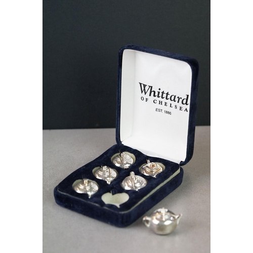 Whittard of Chelsea silver plate teapot menu holders | Barnebys