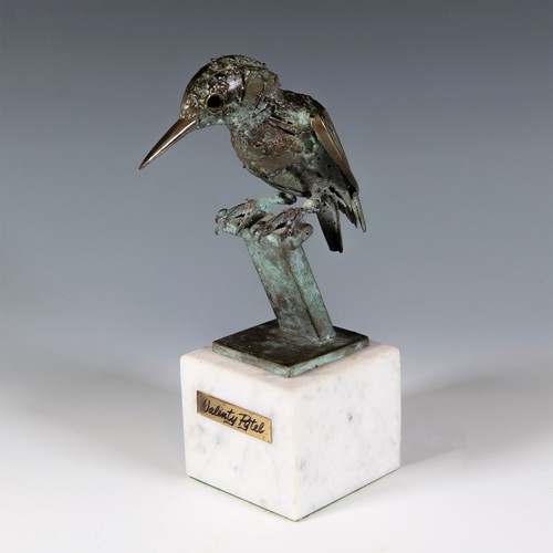 WALENTY PYTEL, a bronze sculpture of Kingfisher mounted on a... | Barnebys