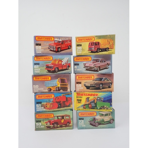 Ten boxed Matchbox 75 Series Models including No.4 '57 Chevy... | Barnebys