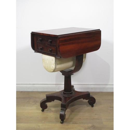 A Regency Work Table with drop leaves, fitted two frieze dra... | Barnebys