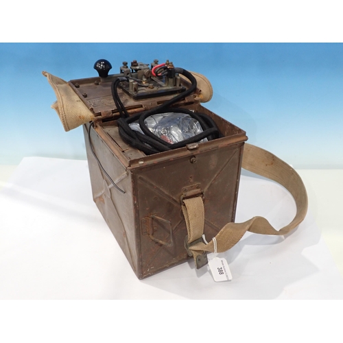 A WWII portable Morse Code Kit in steel webbing case, and tw... | Barnebys