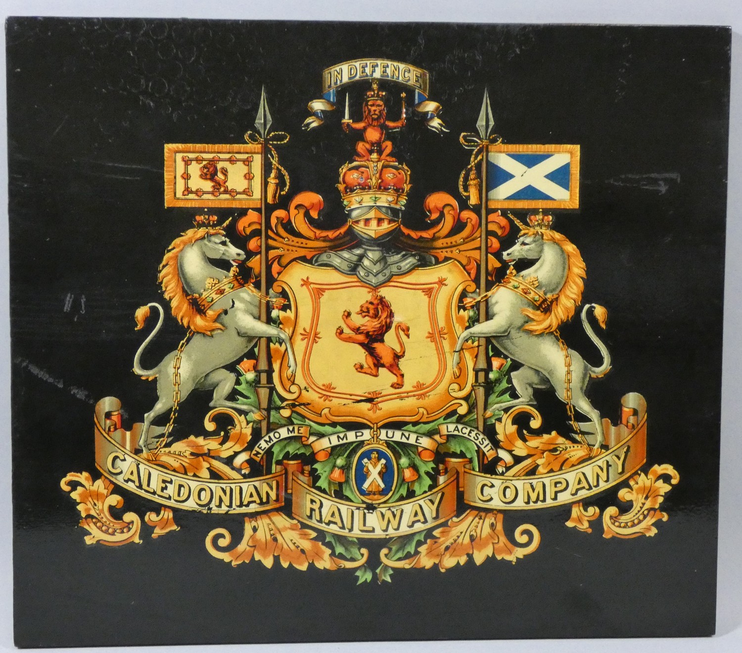 A Caledonian Railway Company coat of arms, transfer print on board, as ...