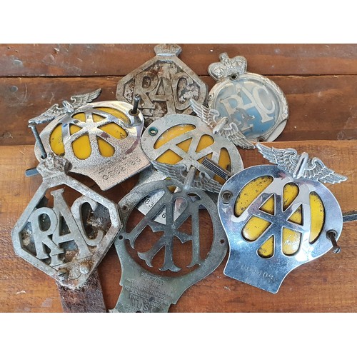 Seven various AA and RAC car badges. | Barnebys