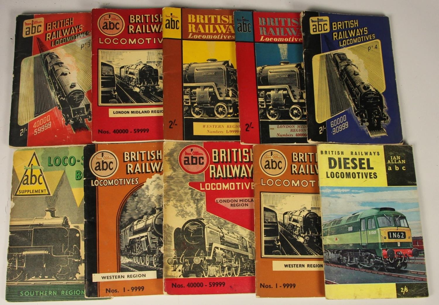 A box of 10 Ian Allan ABC Locospotters books, various regions, dating ...