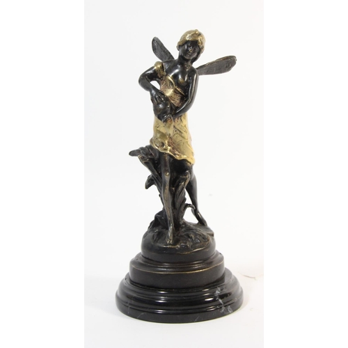 A cast bronze figure of a fairy with water pitcher, standing... | Barnebys
