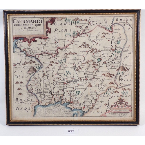 A 17th century map of Cardiganshire, Wales by William Kip 27... | Barnebys