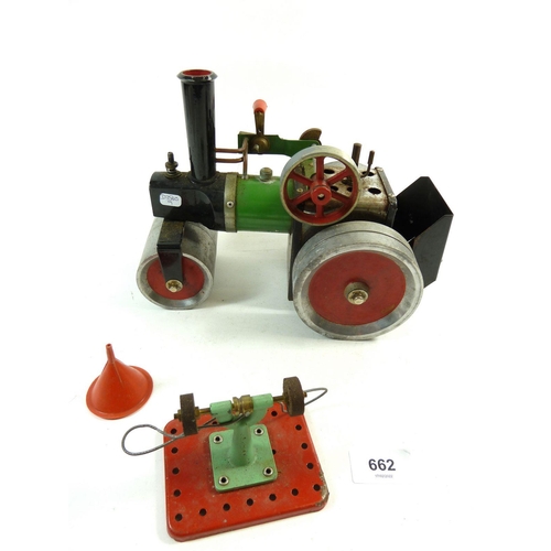 A Mamod model steam roller with grinding wheel and funnel | Barnebys