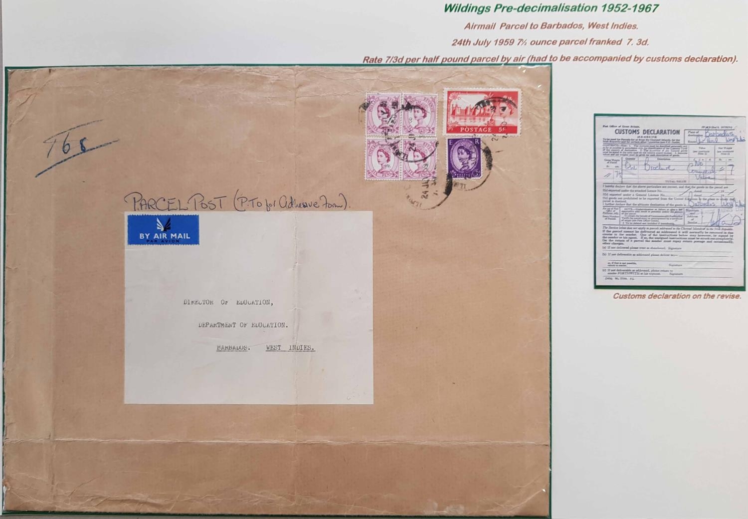 PARCEL POST: A large packet containing A3 display pages mounted with a ...