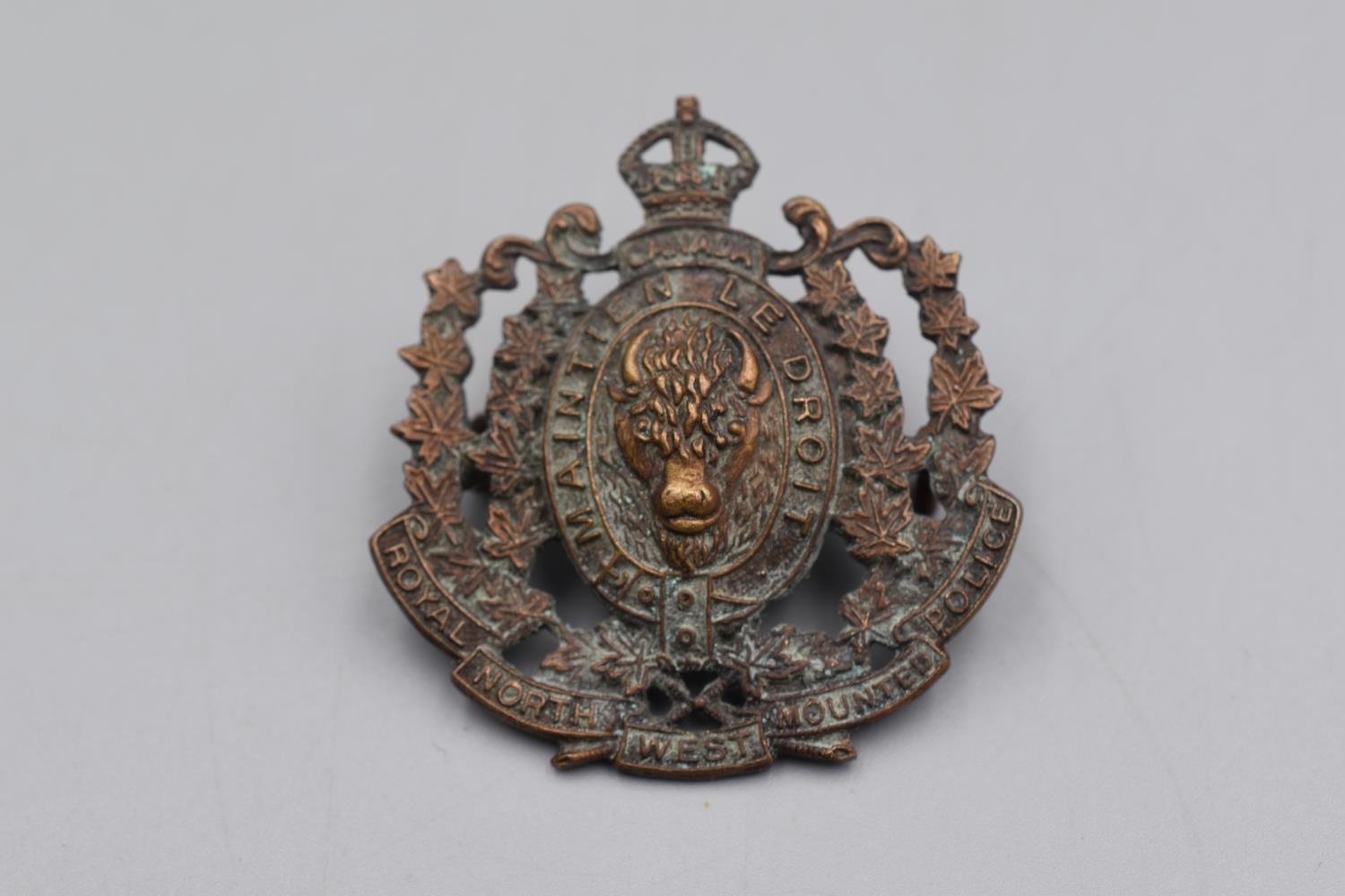 Bronze Royal North West Mounted Police Cap Badge. Marked Gaunt London ...