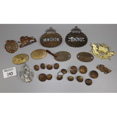 Collection of military GPO badges and GWR buttons etc, vario... | Barnebys