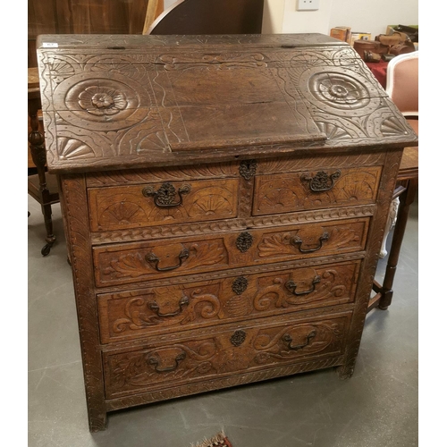 Late 17th Century Heavily Carved Masters/Craftsman's Desk - Irish ...