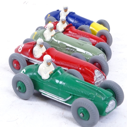 A Dinky Toys Gift Set No. 4, set of 5 racing cars, all restored, in ...