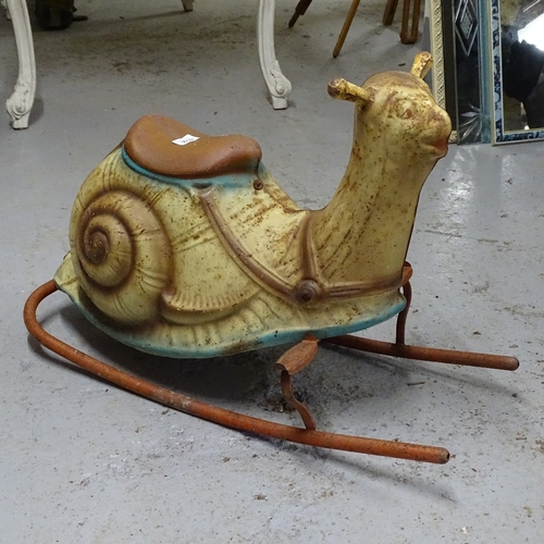 A Vintage MOBO metal child's rocking snail | Barnebys