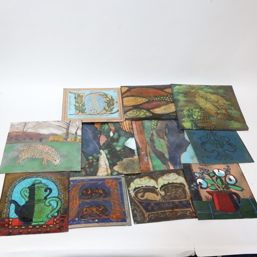 A group of enamelled panels, by Beryl Turpin, depicting shee... | Barnebys