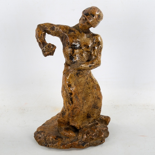 Alfred Jean Halou, treacle glazed sculpted pottery standing ... | Barnebys