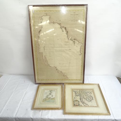 3 framed maps, including Carte Du Golfe De Siam, Carte De L'... | Barnebys