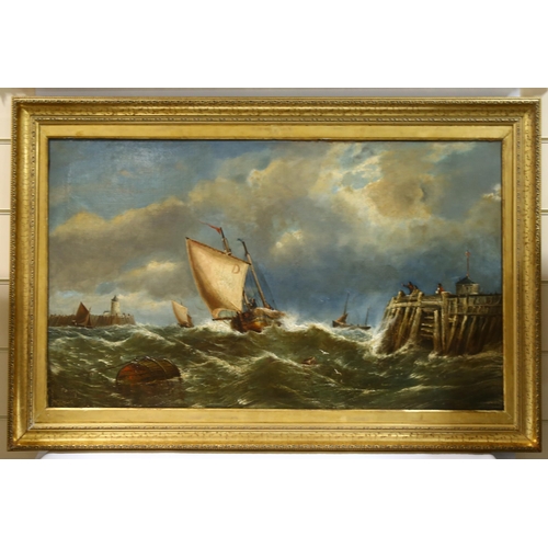 William Broome of Ramsgate, large 19th century oil on canvas, fishing ...
