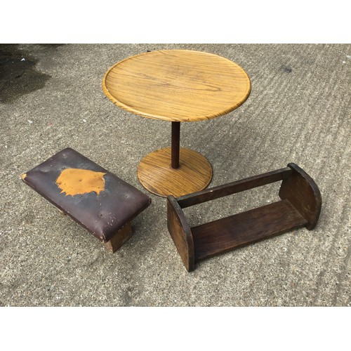 Book Trug, Stool and Retro Pedestal Table | Barnebys