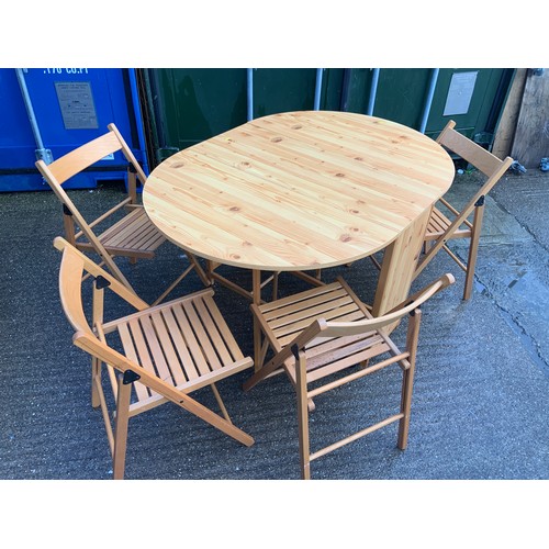 Drop Flap Table with Storage and Folding Chairs | Barnebys