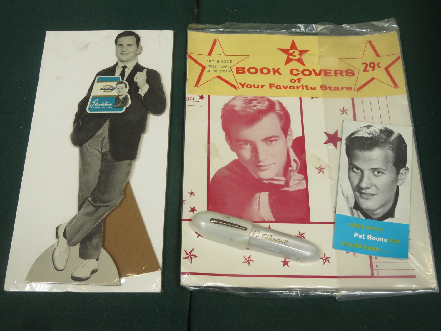 Collection of Pat Boone memorabilia including Pat Boone Dickies ...