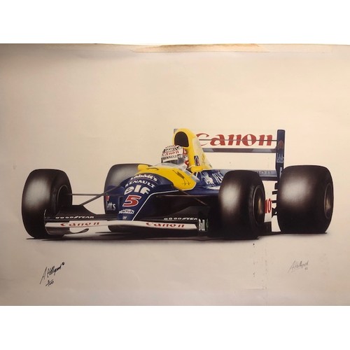 Nigel Mansell's famous 'Red 5" Williams F1 car. Renault Elf ... | Barnebys