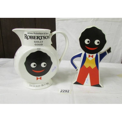 A Robertson's jam jug and a Robertson's Golly teapot. (in go... | Barnebys