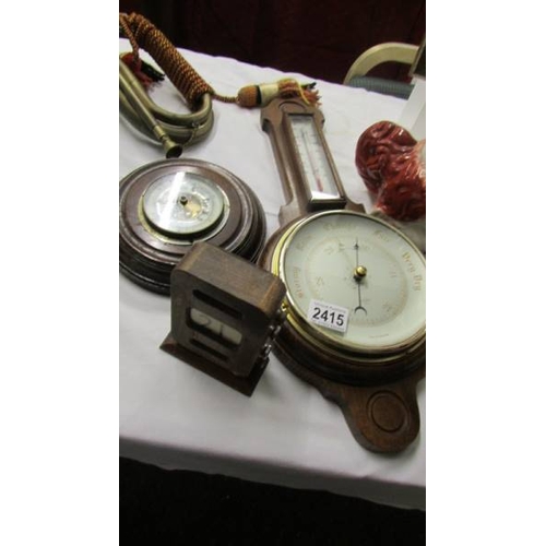 A mid 20th century Smith's barometer, another barometer and ... | Barnebys