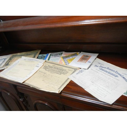 An interesting collection of 26 old, share certificates from... | Barnebys