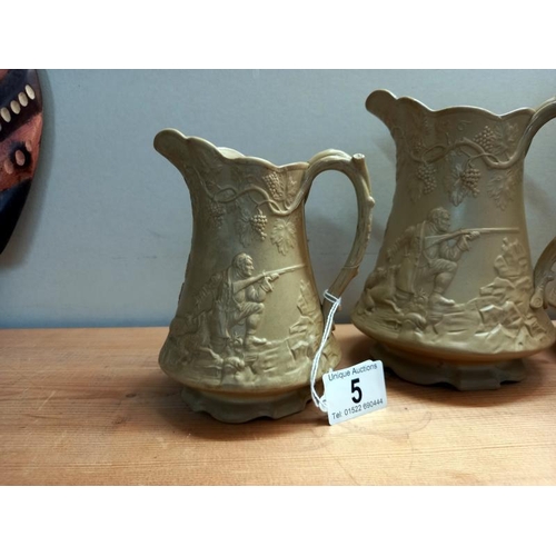 A set of 3 early Victorian jugs by Edward Whalley, Corbridge, with a ...