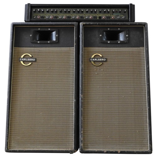 A VINTAGE CARLSBRO MARLIN 6-300II PA MIXER AND TWO CABS. Untested ...