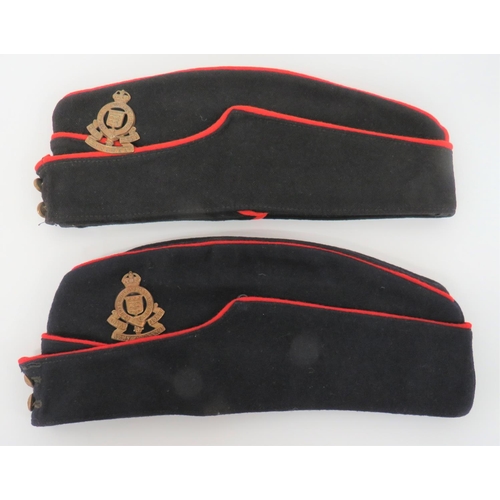 Two RAOC Coloured Field Service Caps dark blue crown, body and curtain ...