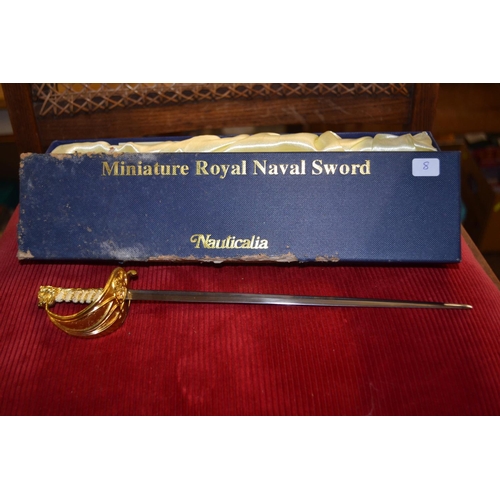 Nauticalia miniature Royal Naval sword letter opener, 29cm l... | Barnebys