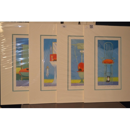 Toni Goffe, four mounted signed, limited edition prints of c... | Barnebys