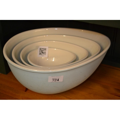 Set of four Nigella Lawson egg shaped graduated bowls, made in Portugal ...