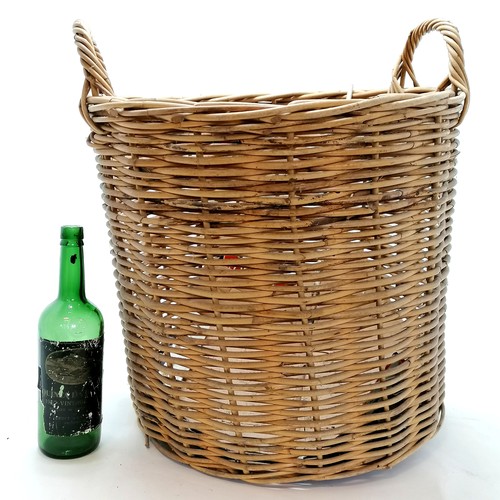 Large wicker log basket - 50cm diameter & 55cm high ~ in goo... | Barnebys