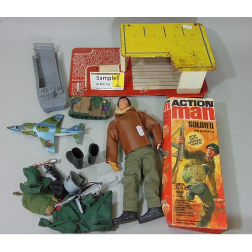 Boxed Action Man soldier with gripping hands and rifle, a similar ...